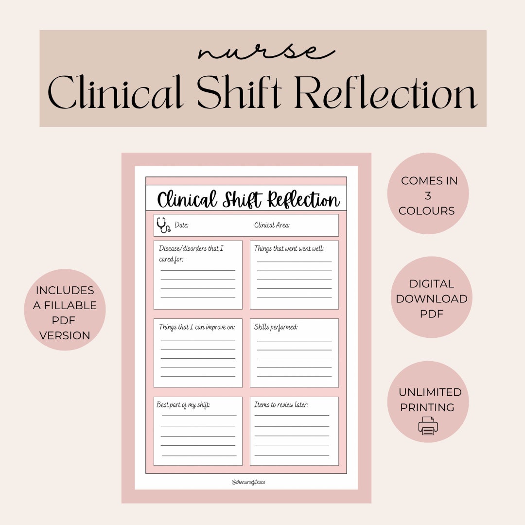 Nurse Clinical Shift Reflection Template Nurse Reflection - Etsy