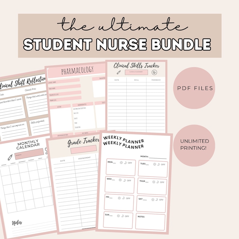 Student Nurse Bundle | Nursing School Bundle | NCLEX Study Sheets - Etsy