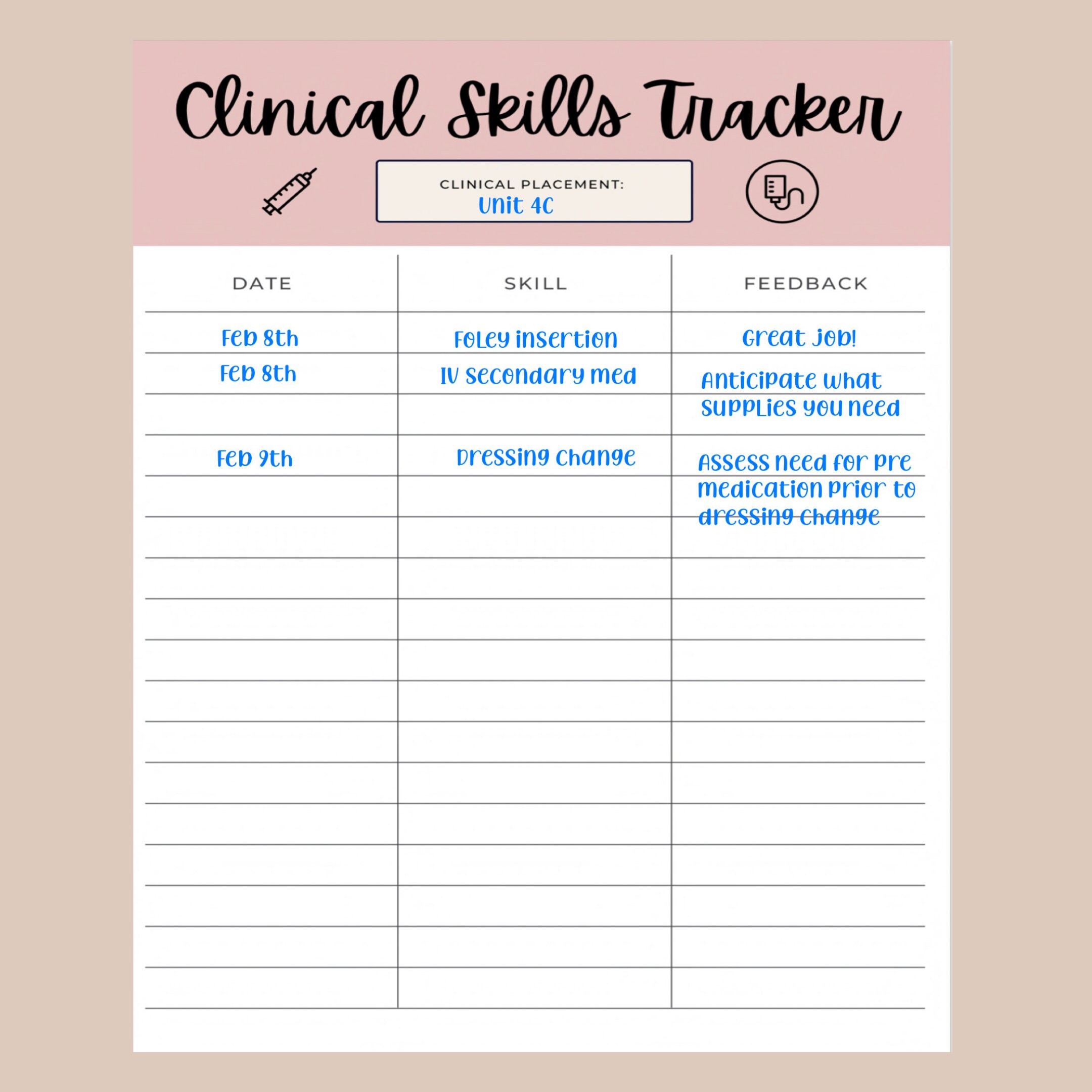 Student Nurse Tracker Bundle Nursing Student Assignment - Etsy
