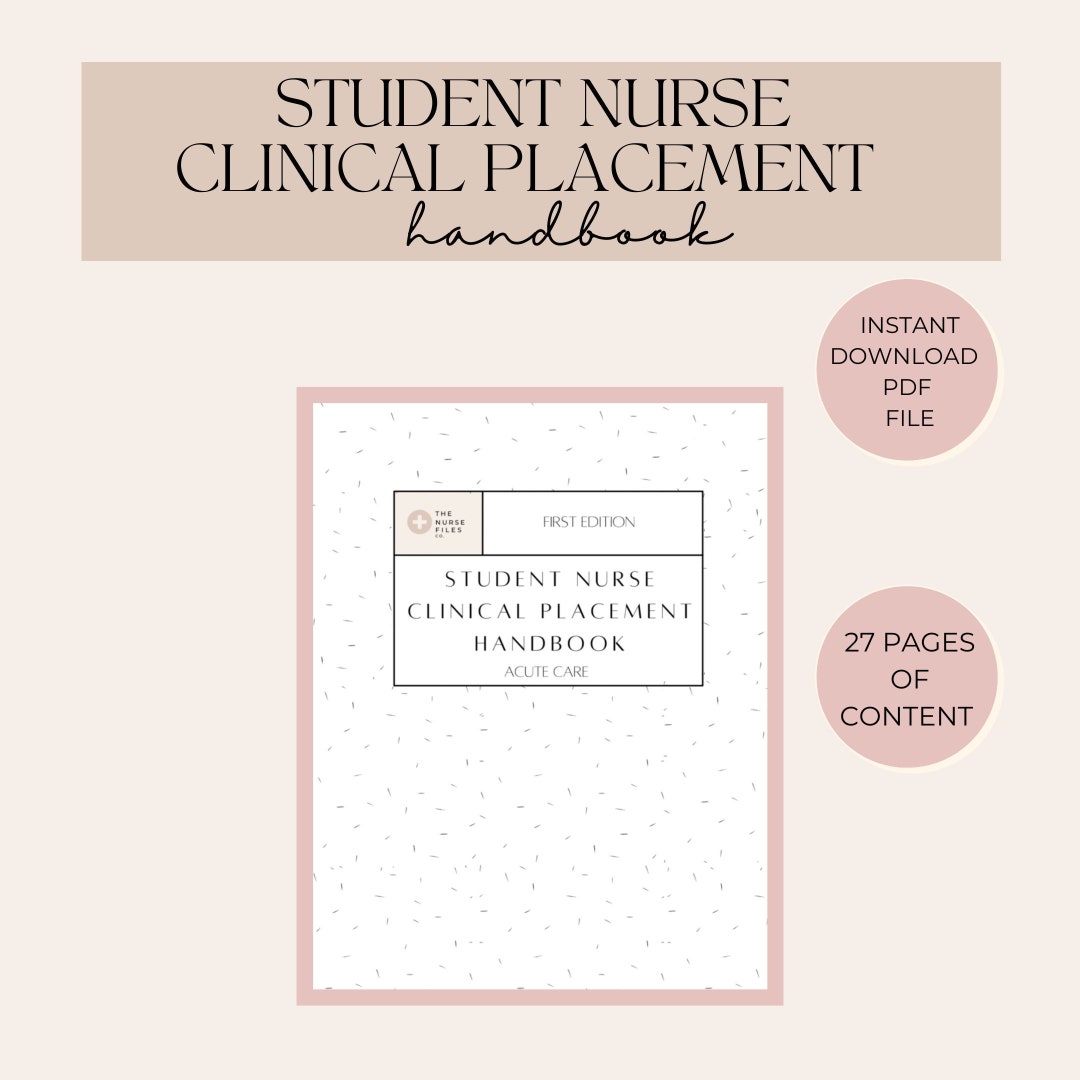 Student Nurse Clinical Placement Handbook - Etsy