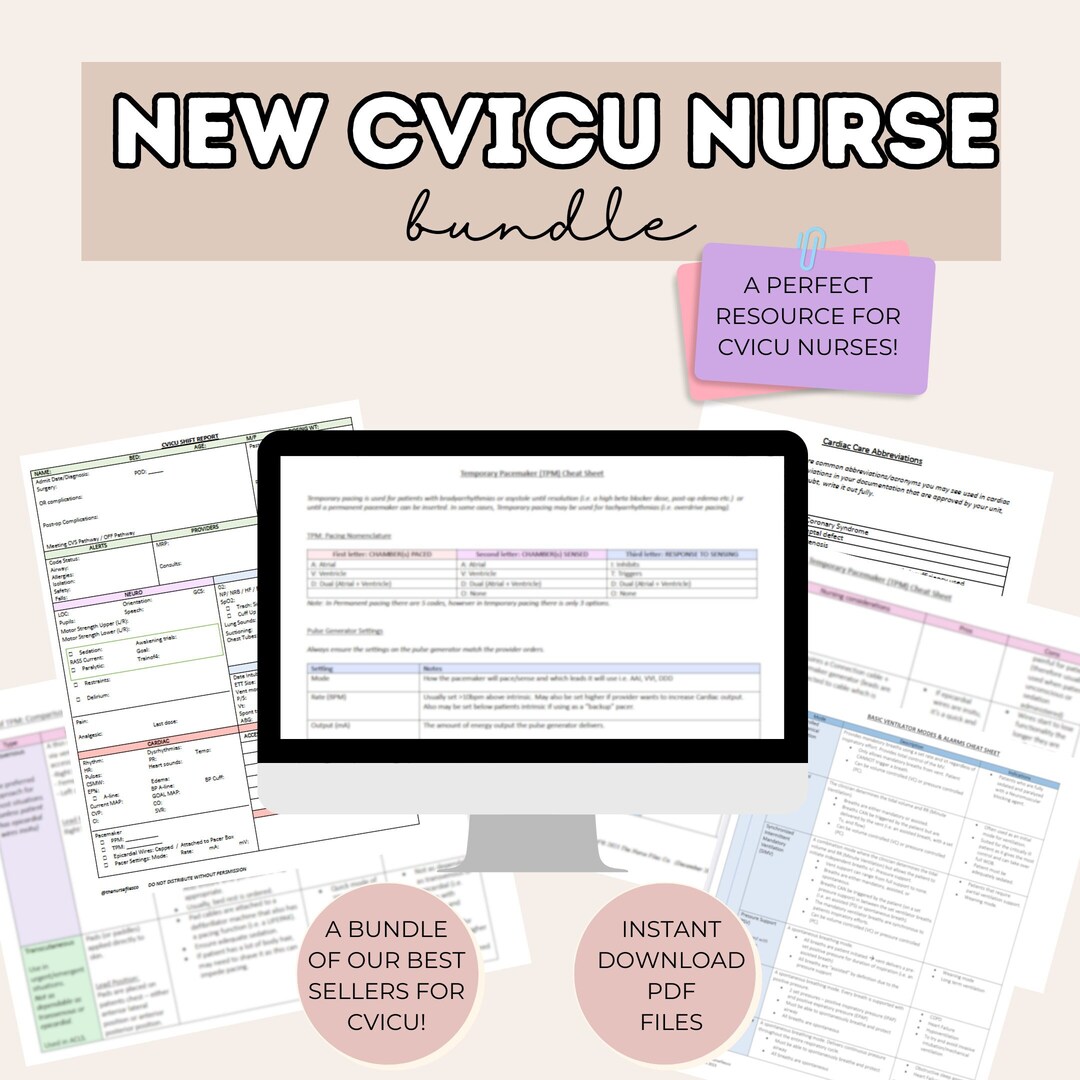 CVICU Nurse Resource Bundle | CVICU Nurse | CVICU Education - Etsy