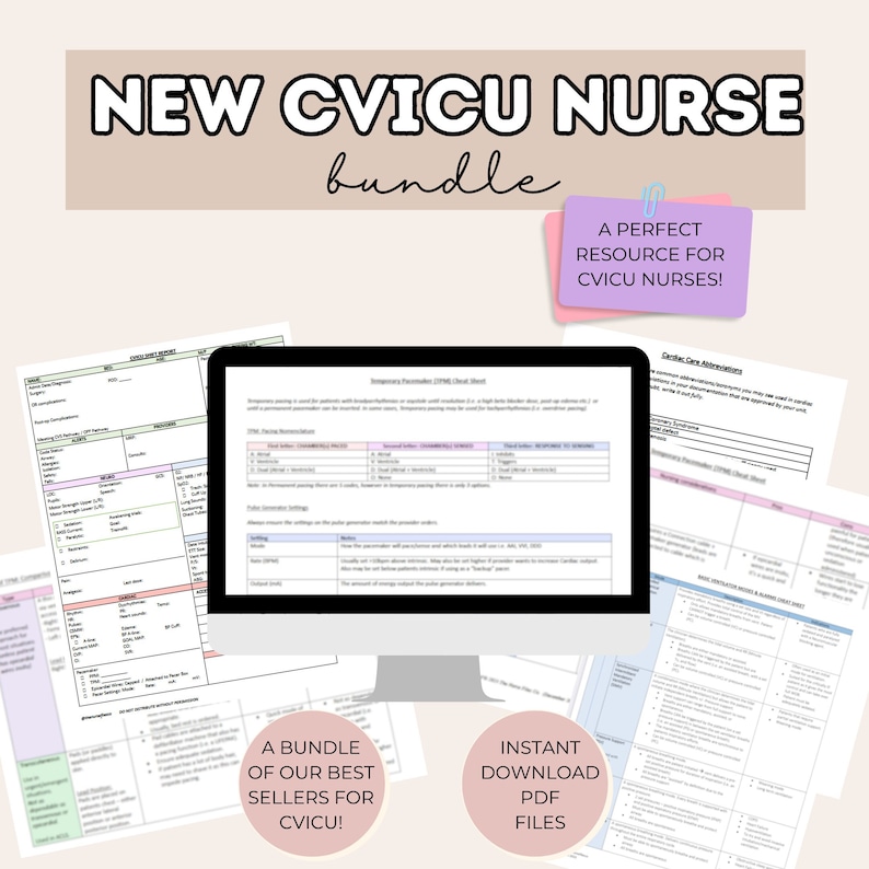 CVICU Nurse Resource Bundle | CVICU Nurse | CVICU Education - Etsy
