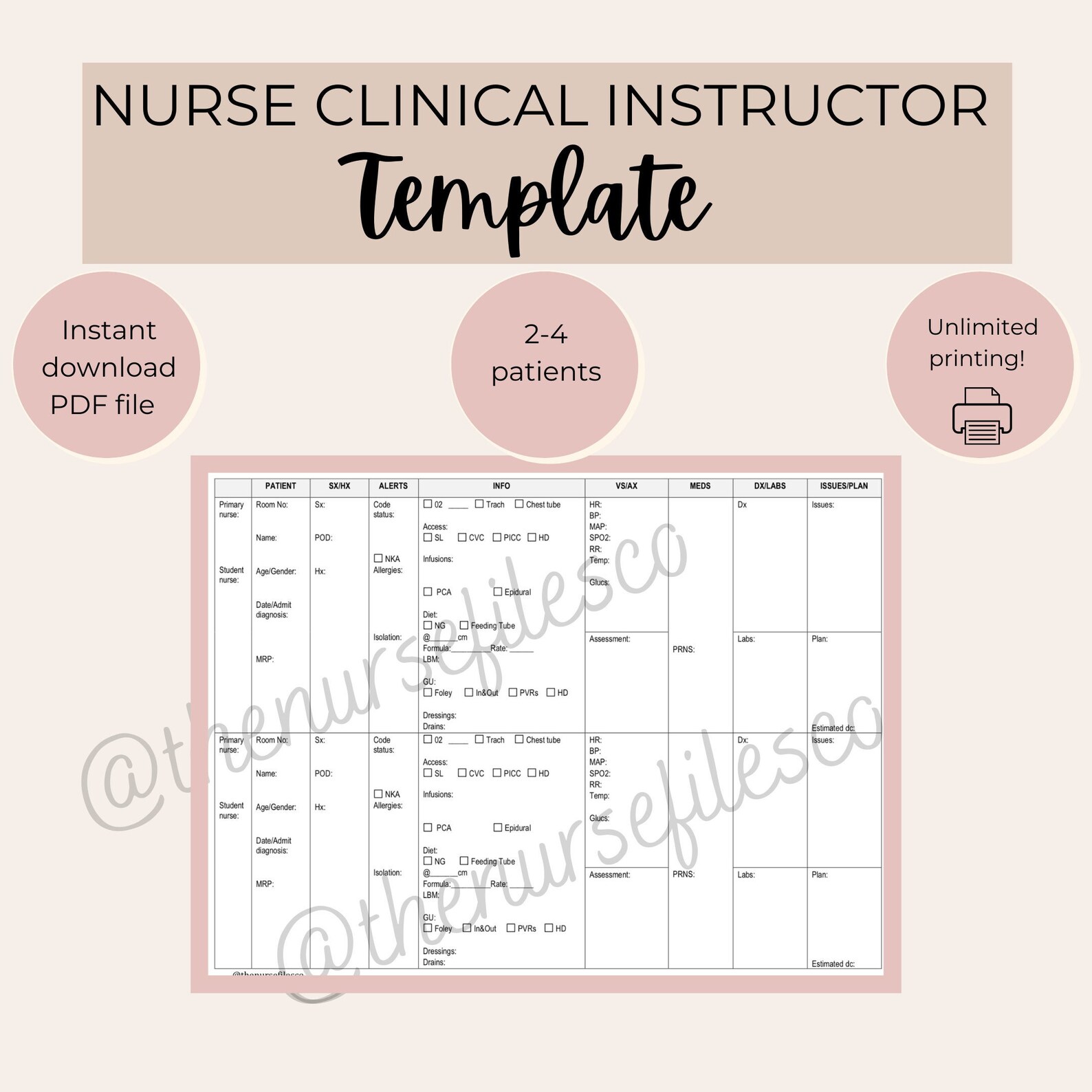 Nurse Clinical Instructor Template Instructor Report Nurse - Etsy