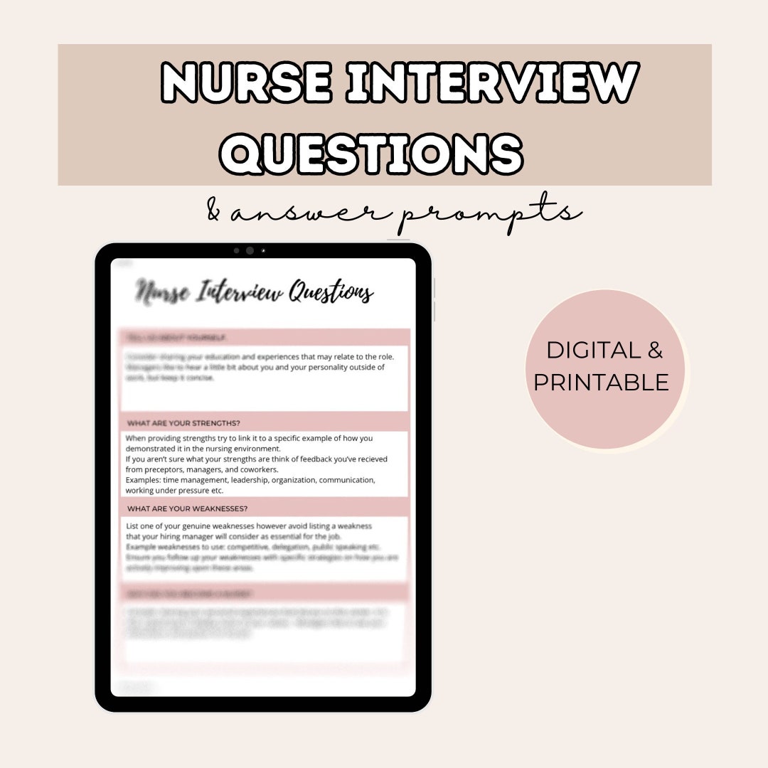 Nurse Interview Practice Questions and Answer Prompts | Nurse Interview ...