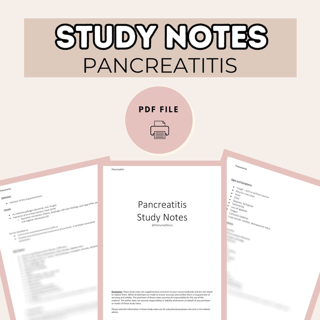 Nurse Study Notes: Acute Pancreatitis | Nurse Study Sheet | NCLEX Study ...