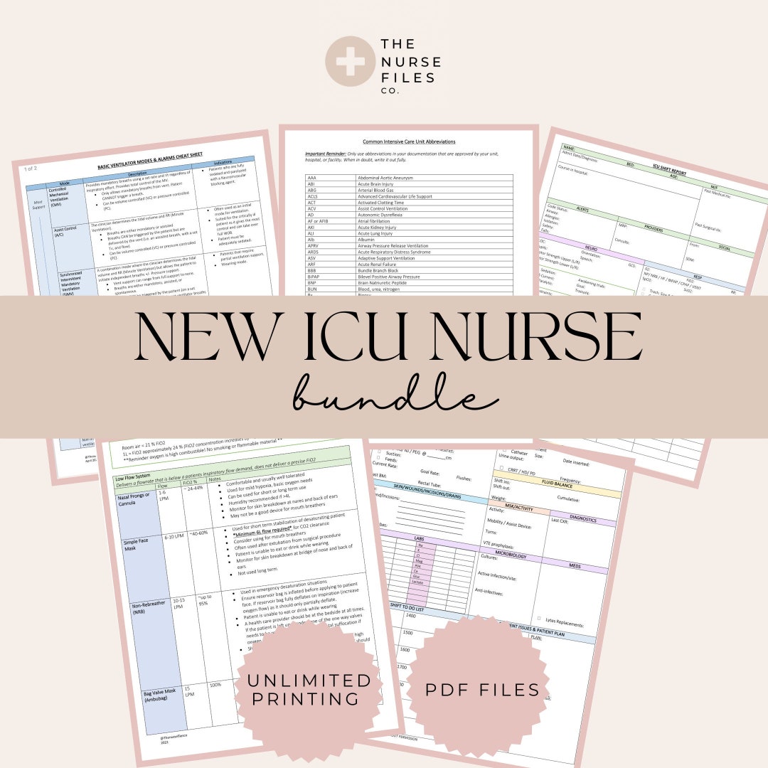 New ICU Nurse Bundle | ICU Nurse | ICU Resources - Etsy