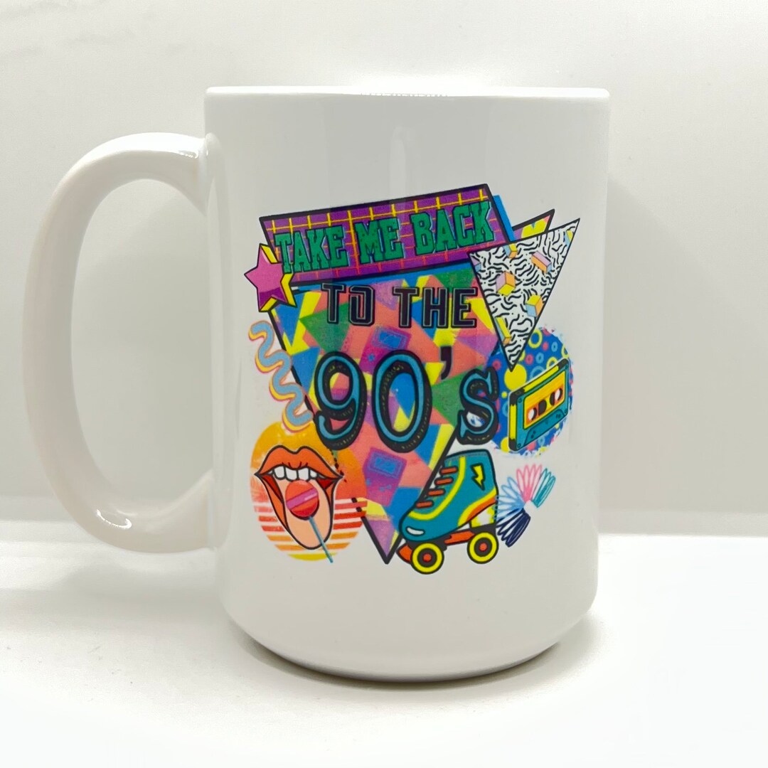 90s Throwback Coffee Mug: Neon Nostalgia, Millennial Gift - Etsy