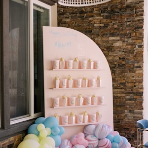 Wood Arch Backdrop PROP With Shelves: Party Favor Display, Photo Wall ...