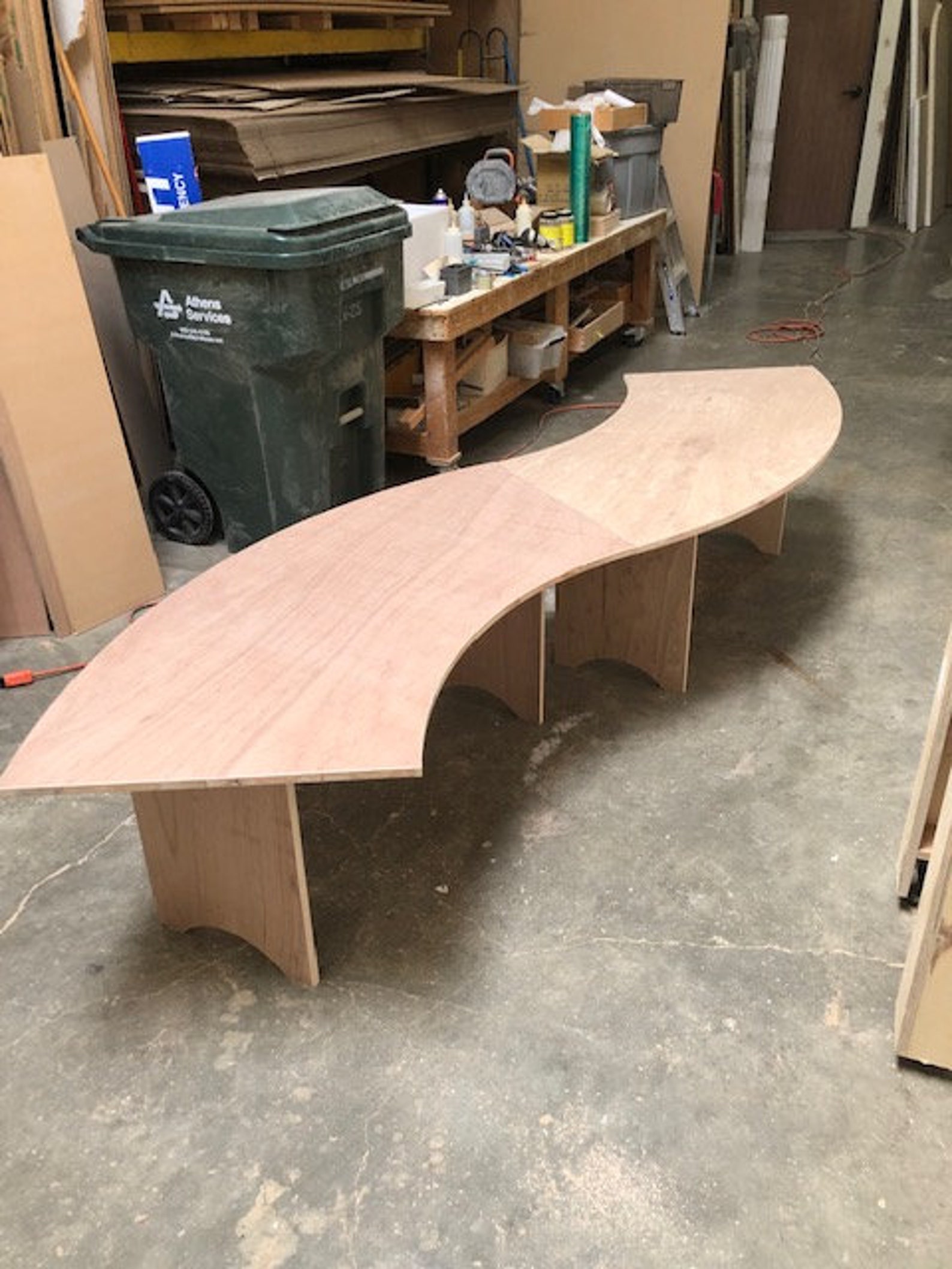 Connectable Curvy Kids Table: Plywood Children Birthday Party Furniture ...