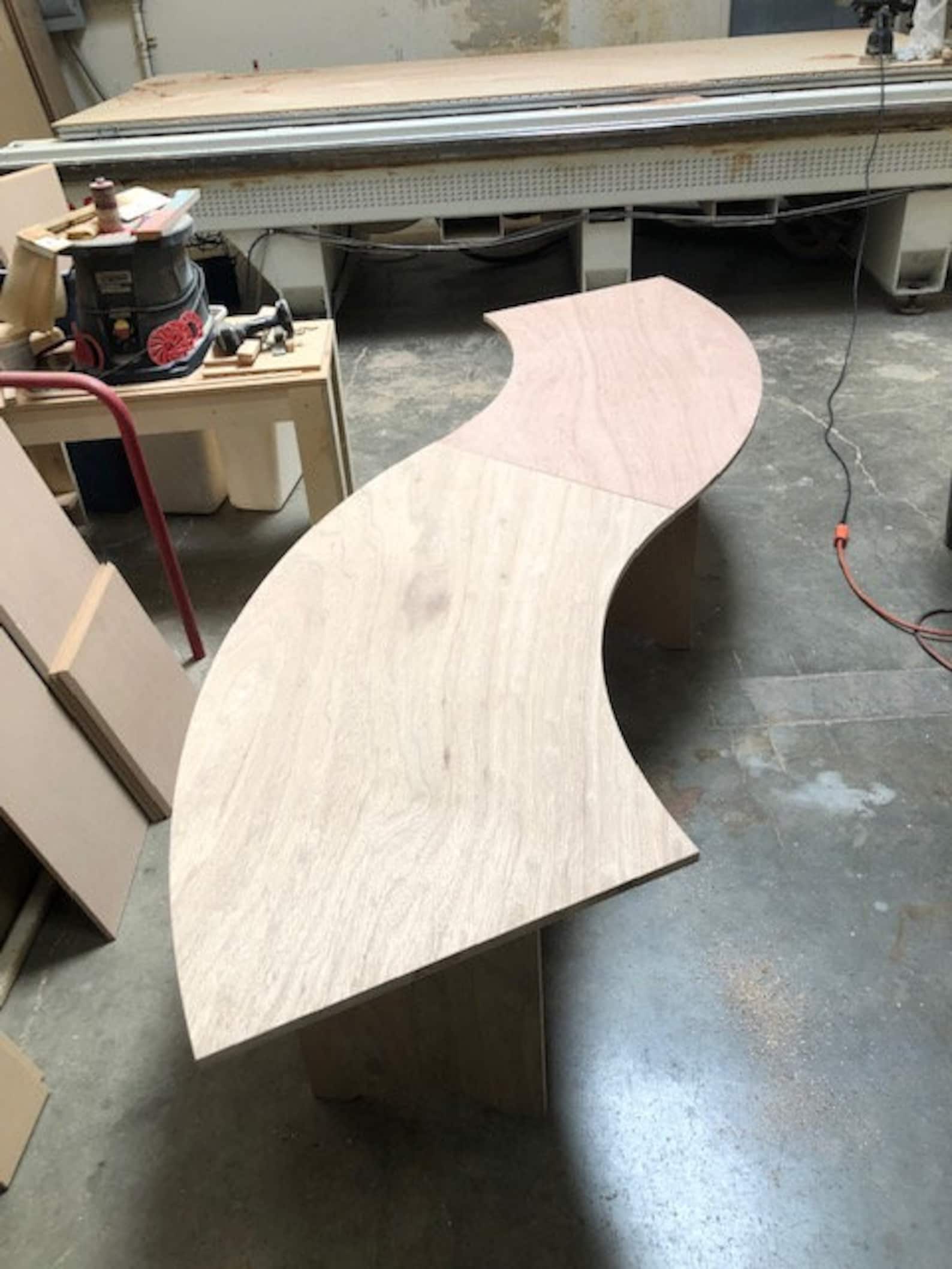 Connectable Curvy Kids Table: Plywood Children Birthday Party Furniture ...