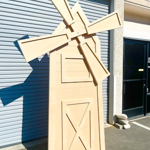 Wood Windmill Party Prop - 4’ Wide X 7’ Tall - Event Decor - Wood MDF ...