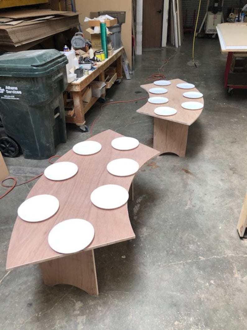 One 5ft Kids Curvy Plywood Table Gift Connectable Party Furniture for ...
