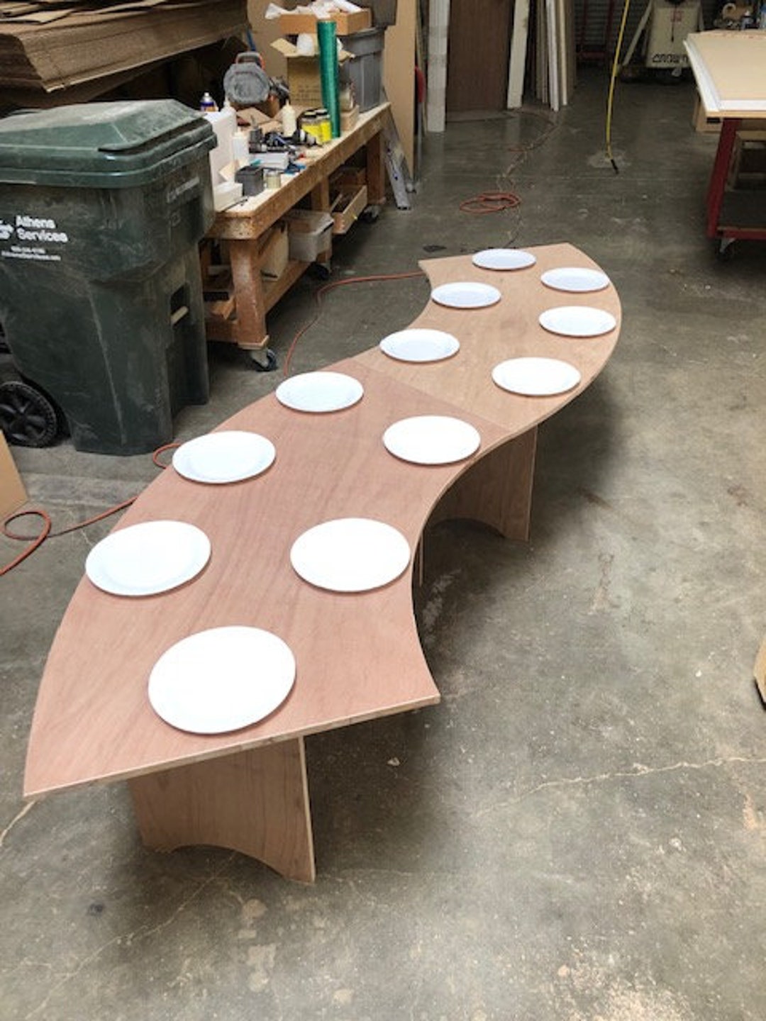 Connectable Curvy Kids Table: Plywood Children's Birthday Party Table ...