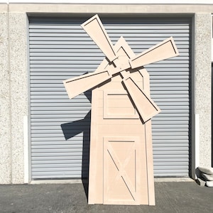 Wood Windmill Party Prop - 4’ Wide X 7’ Tall - Event Decor - Wood MDF ...