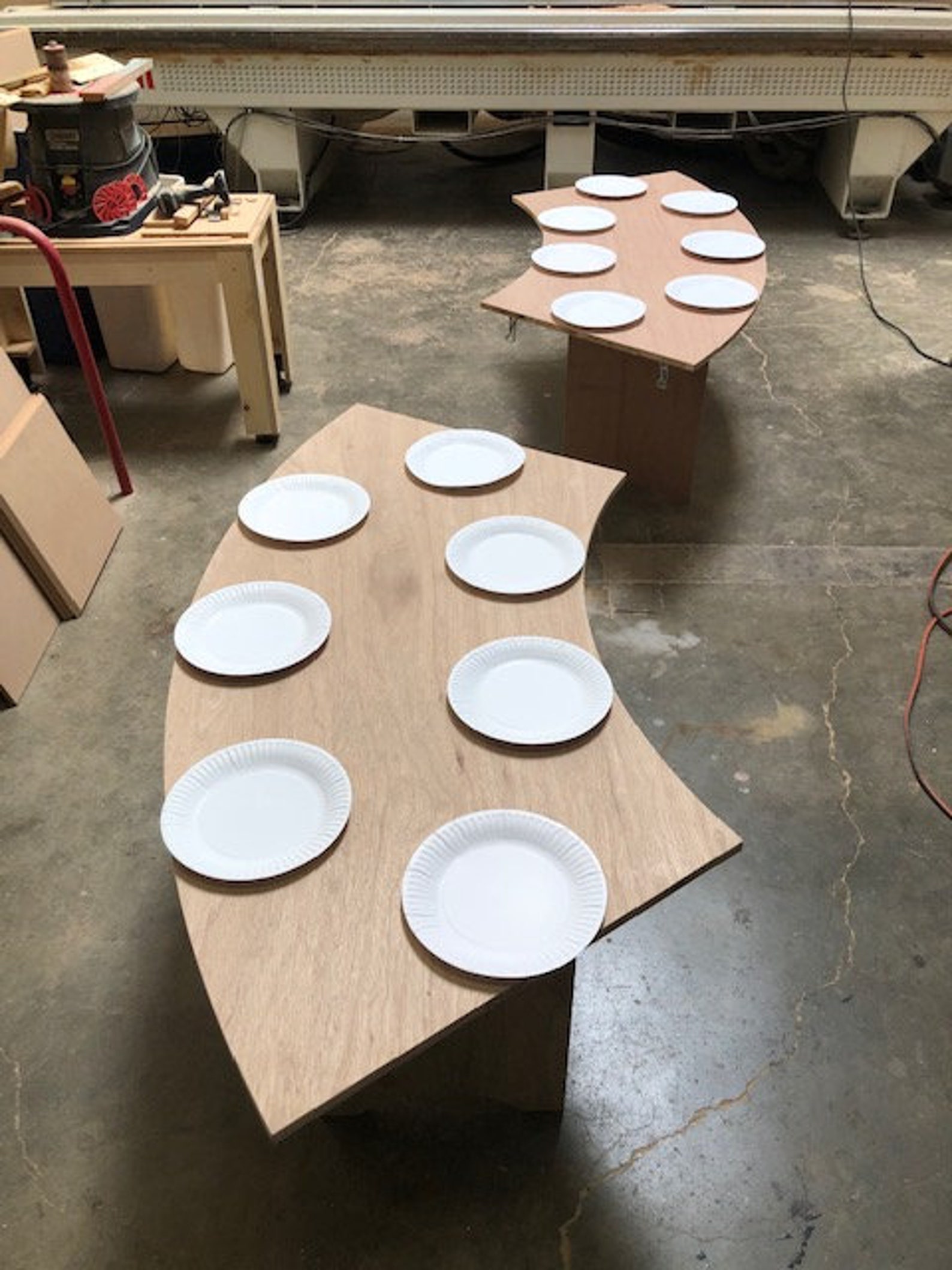 Connectable Curvy Kids Table: Plywood Children Birthday Party Furniture ...