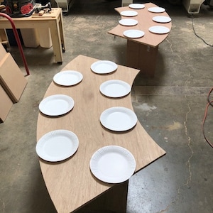 Connectable Serpentine Curvy Kids Table: Plywood Children Birthday ...