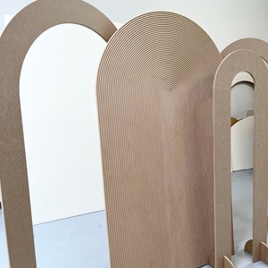 Wood Rainbow Round Arch Backdrop Set - 4’x7’ Full Beaded Arch, Open ...