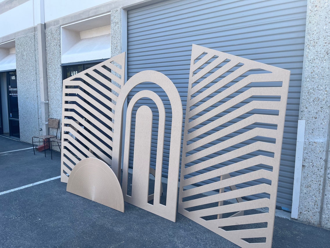 Wood Arch Backdrop Set Angled Slat Walls 4'x7' and - Etsy