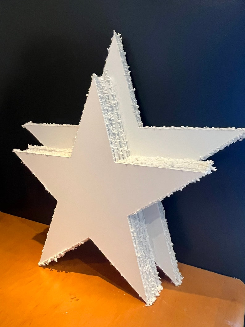Snowy Christmas Stars Holiday Prop Decor Hanging Foam Stars - Etsy