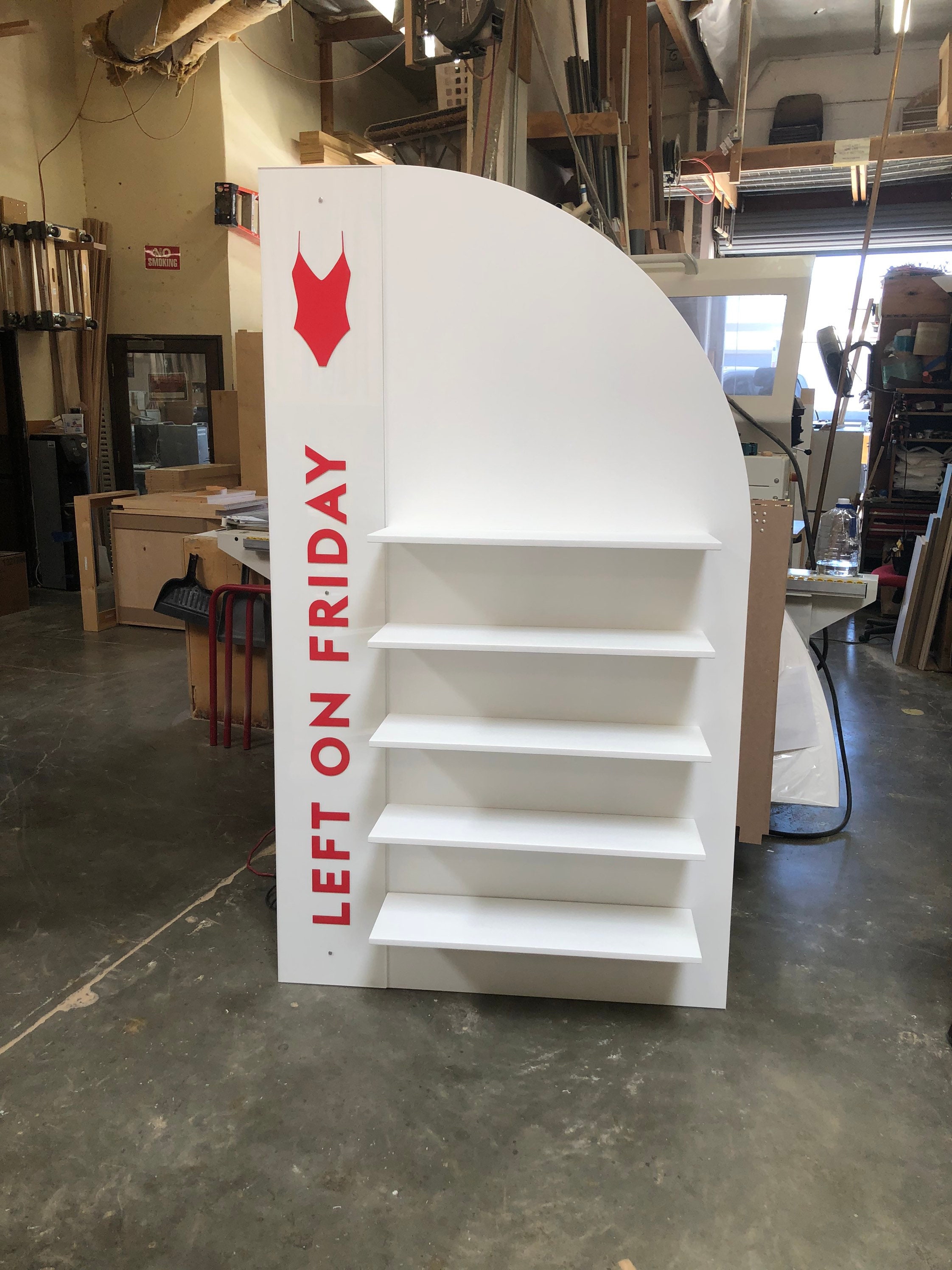 4'x7' Custom Logo Backdrop PROP: Wood Display With 5 Removable Shelves ...