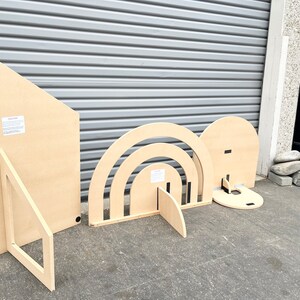 6 Piece Mini Backdrop Set - Mini Wood Rainbow, Wood Open Arch With ...