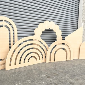6 Piece Mini Backdrop Set - Mini Wood Rainbow, Wood Open Arch With ...