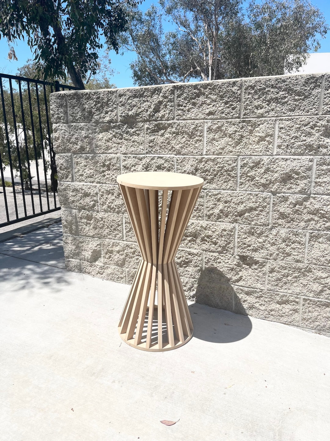 Wood Pedestal Table - Floral Display Table, Wood Plinth Table for ...