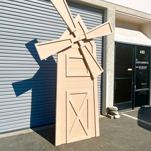 Wood Windmill Party Prop - 4’ Wide X 7’ Tall - Event Decor - Wood MDF ...