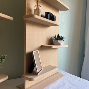 Single Tabletop Shelving Display Wood MDF Removable Shelves Detachable ...