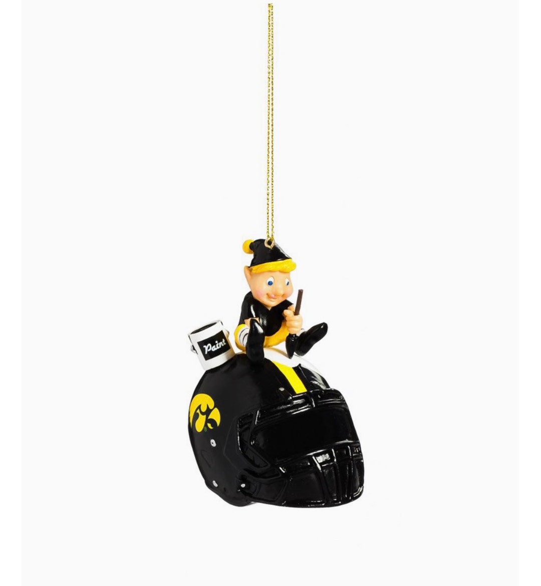 Hand Painted Iowa Hawkeyes Helmet Elf Ornament - Etsy