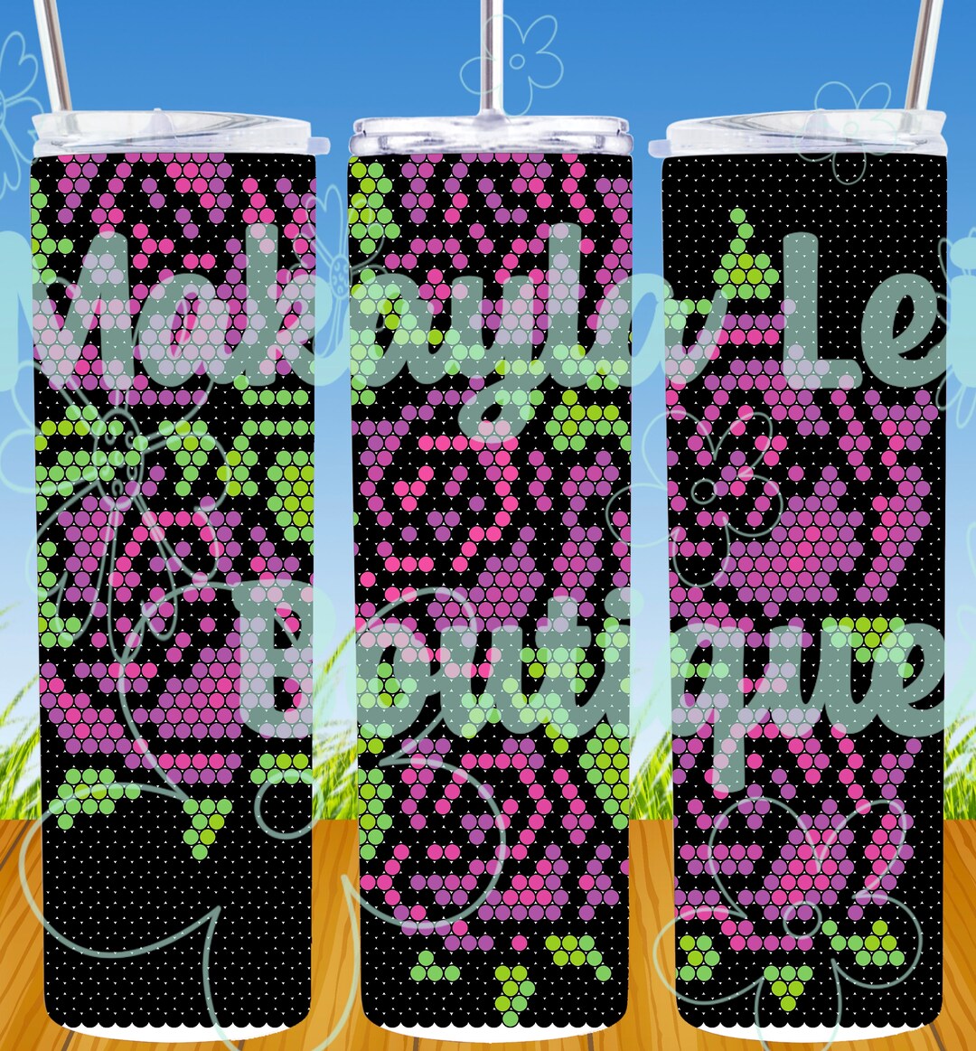 Rose Cluster Rhinestone Tumbler Pattern - Etsy