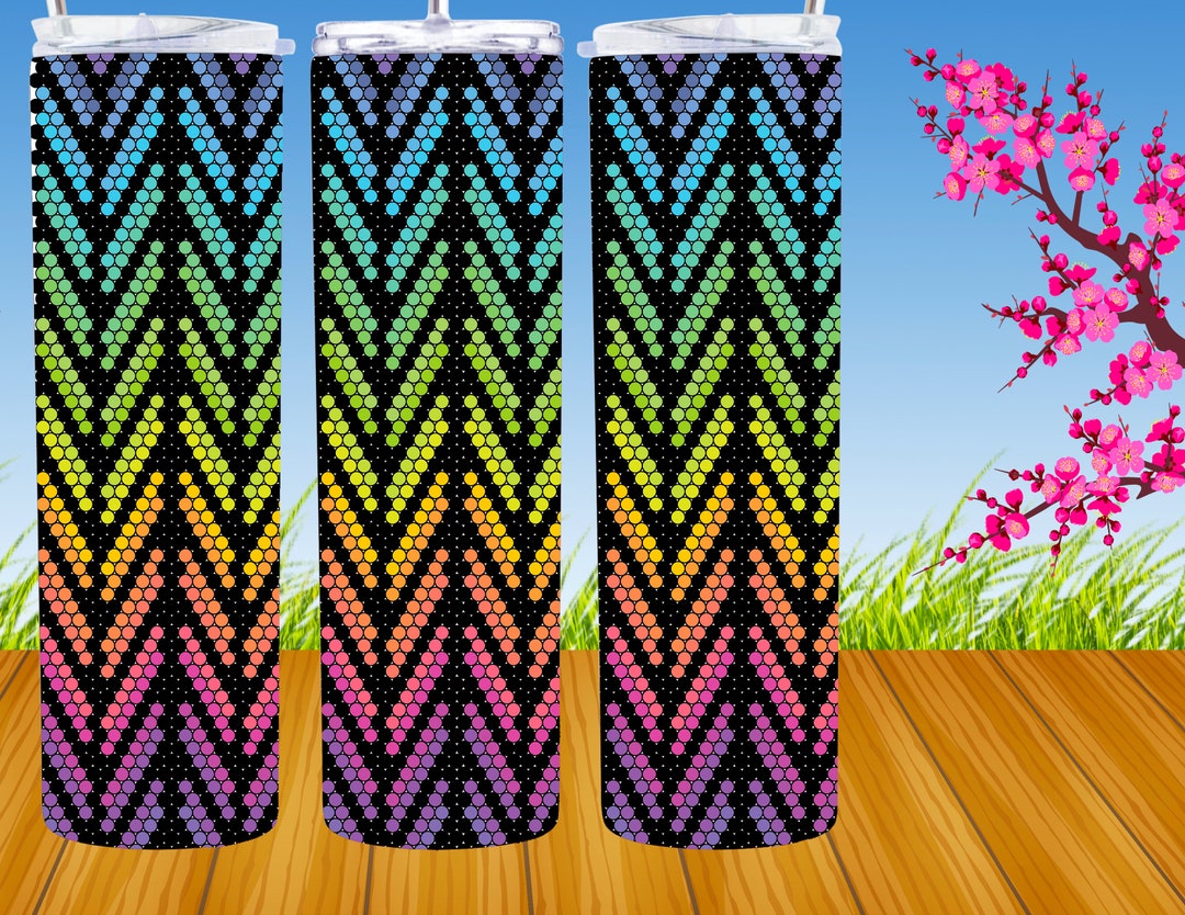 2 Gradient Rainbow Rhinestone Tumbler Pattern - Etsy
