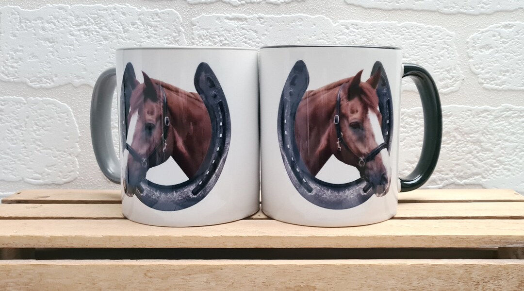 Horse Mugs | Horseshoe | Horse Head Mug | Chestnut Horse | Horse Gifts ...