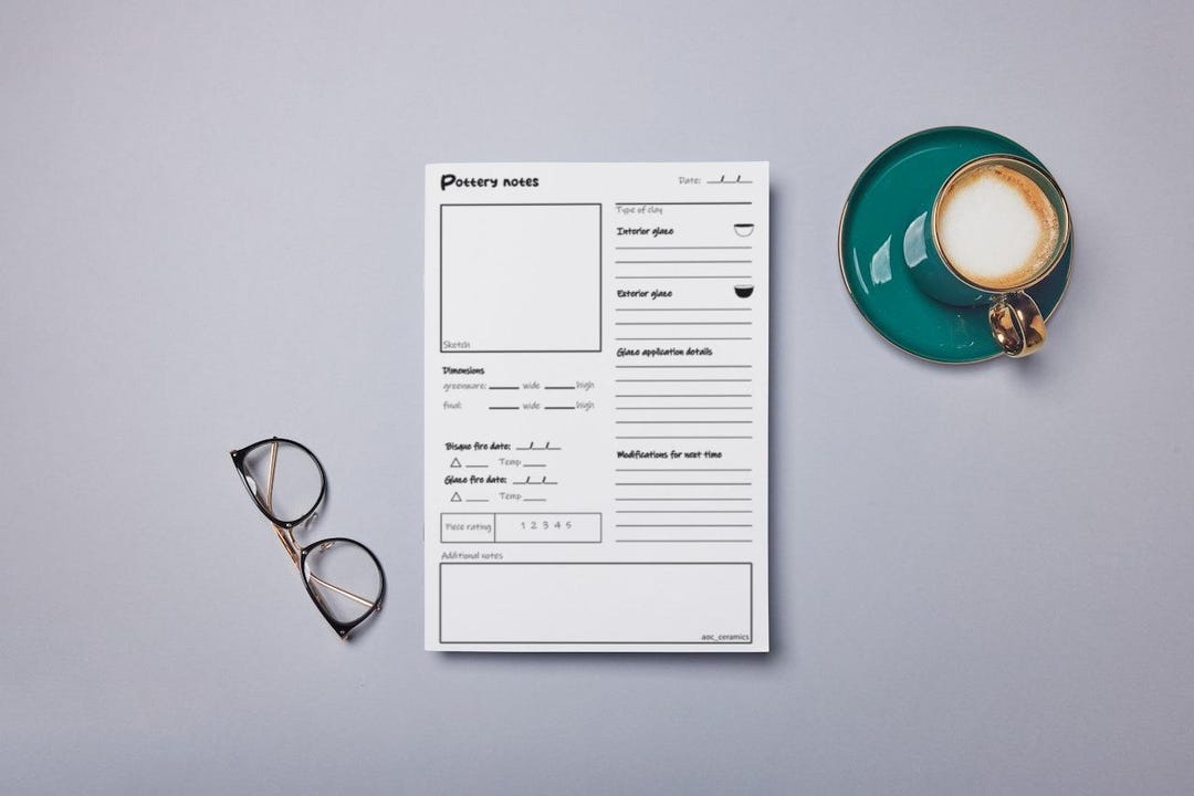 Editable Pottery Ceramic Log Notes Glaze Log Book Ceramic Glaze Log ...