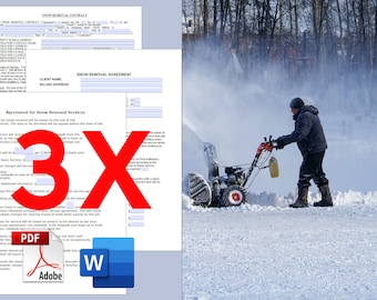 Snow Removal Snow Plowing Agreement Template invoice - Etsy