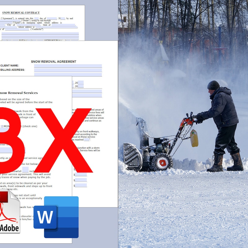Snow Removal Contract Template - Etsy