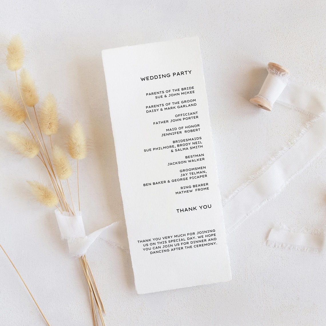 Wedding Program Template Modern Order of Service Printable - Etsy