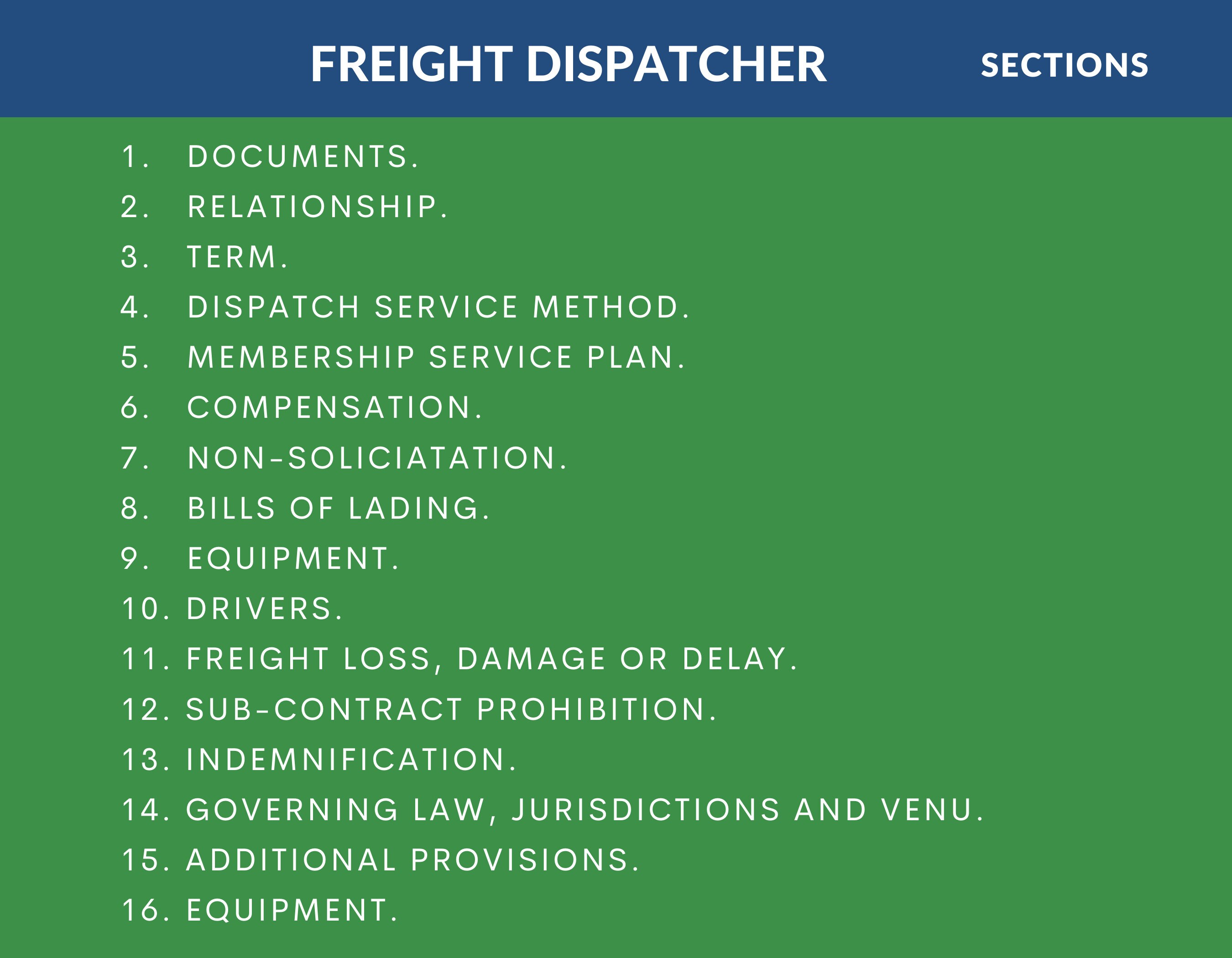 Freight Dispatch Carrier Contract: Agreement & Welcome Packet (instant ...