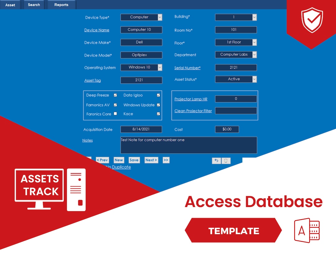 Asset Tracker Database Template: Computer & Staff Management - Etsy