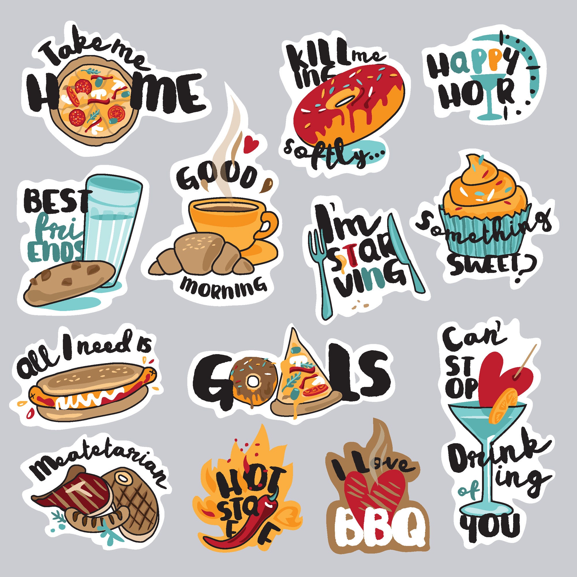 Meme Stickers Design Bundle | Funny Stickers Vector Art for Laptop ...