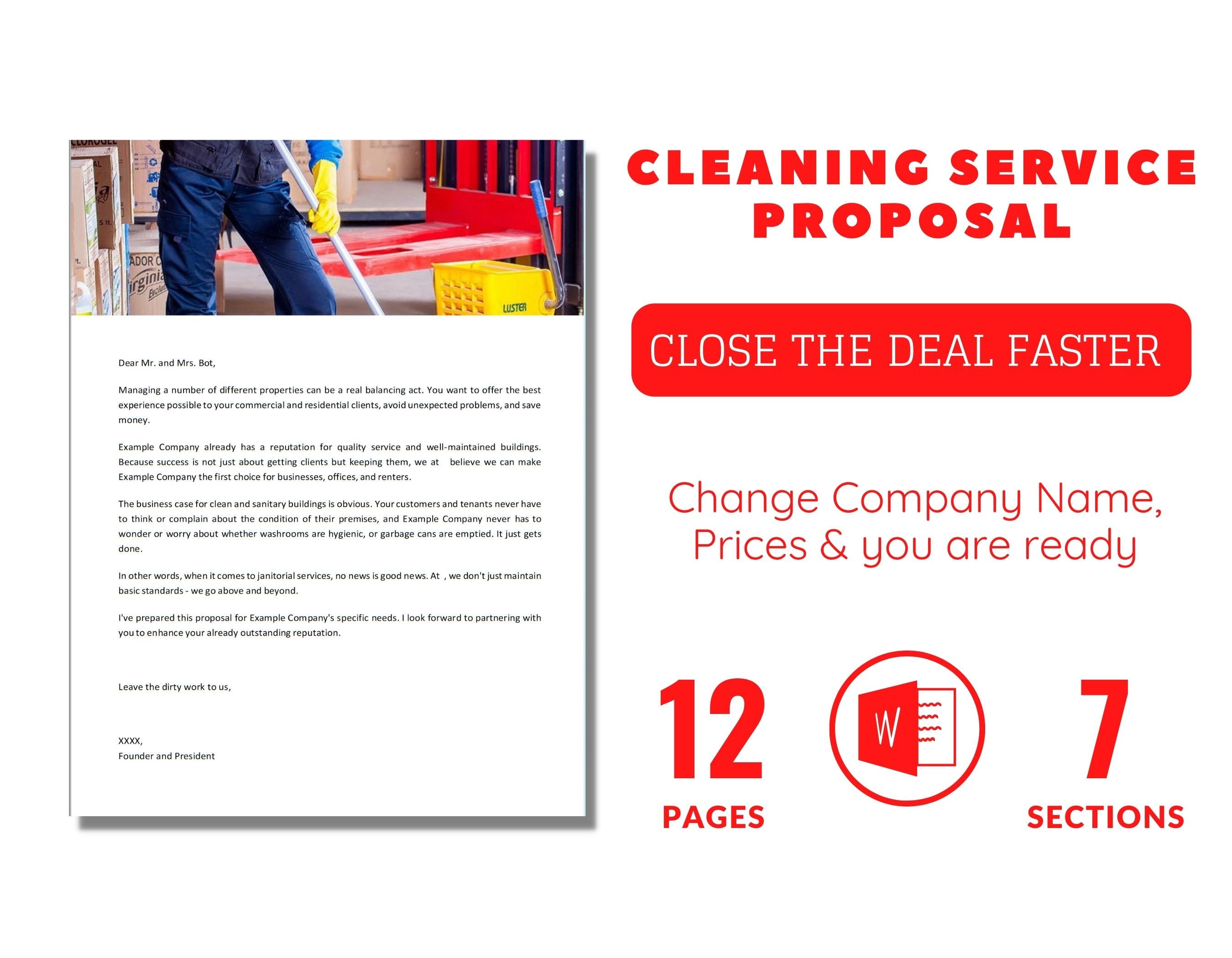 Cleaning Service Proposal Template | Professional House Cleaning ...