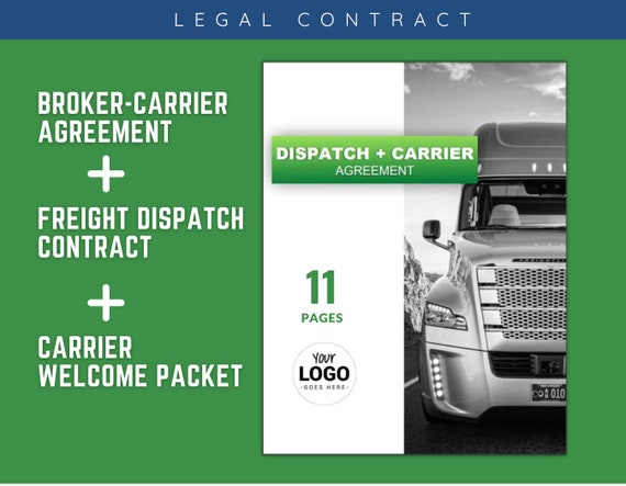 Freight Dispatch Carrier Contract Carrier Agreement - Etsy