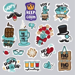 Meme Stickers Design Bundle | Funny Stickers Vector Art for Laptop ...