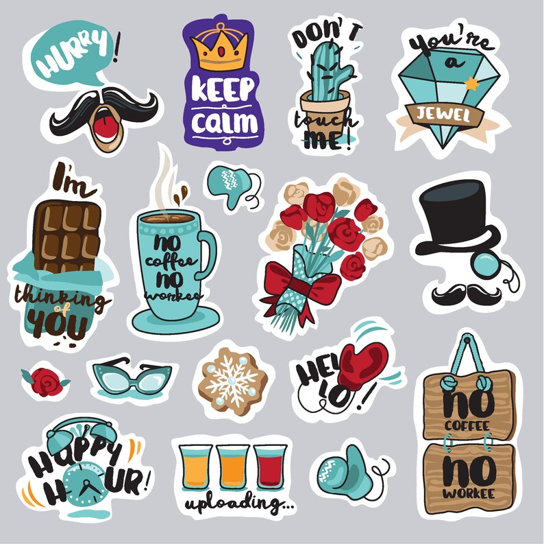 Meme Stickers Design Bundle | Funny Stickers Vector Art for Laptop ...