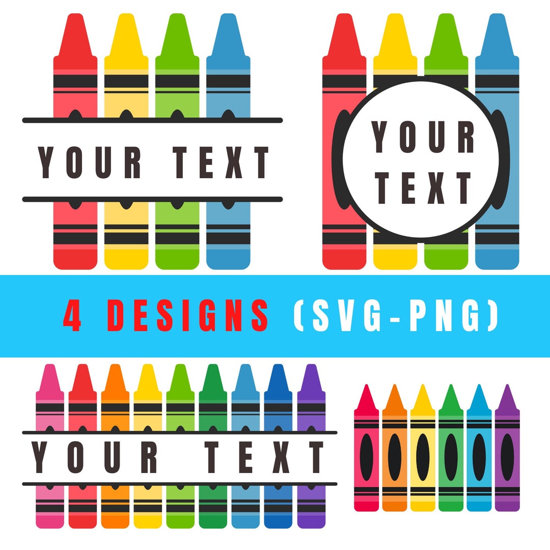 4 Crayon Monogram Svg Designs Crayola Crayon Split Monogram Svg Teacher