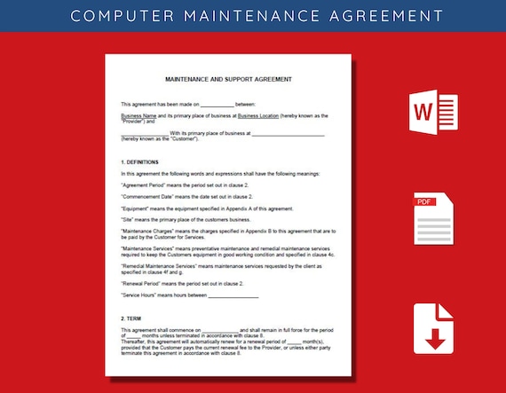 Computer Maintenance Agreement for Computer Repair Shops - Etsy