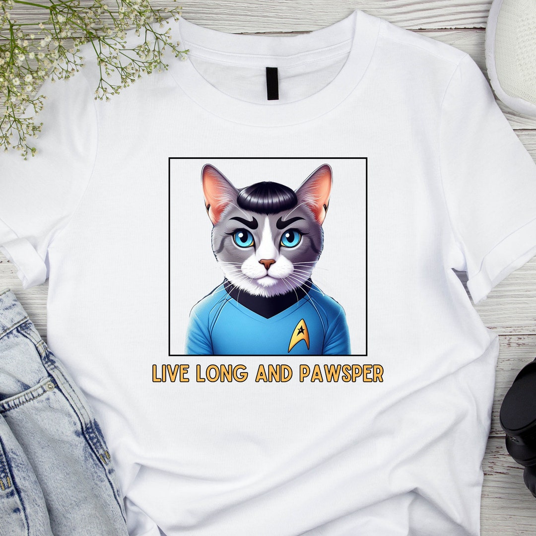 Star Trek-inspired Mr Spock Cat Art, Geek Nerd Art Clipart, Instant ...