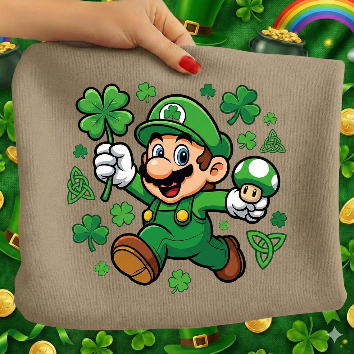 Mario St Patrick's Day Png, Shamrock Movie Character Png, Super Mario ...