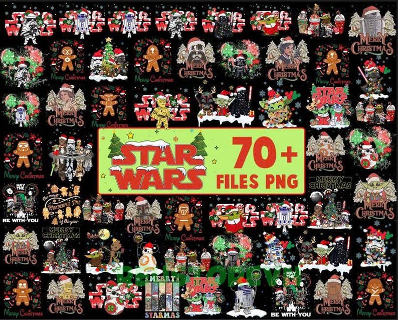 70+ Star Wars Christmas Png Bundle, Star Wars Family Christmas Png ...