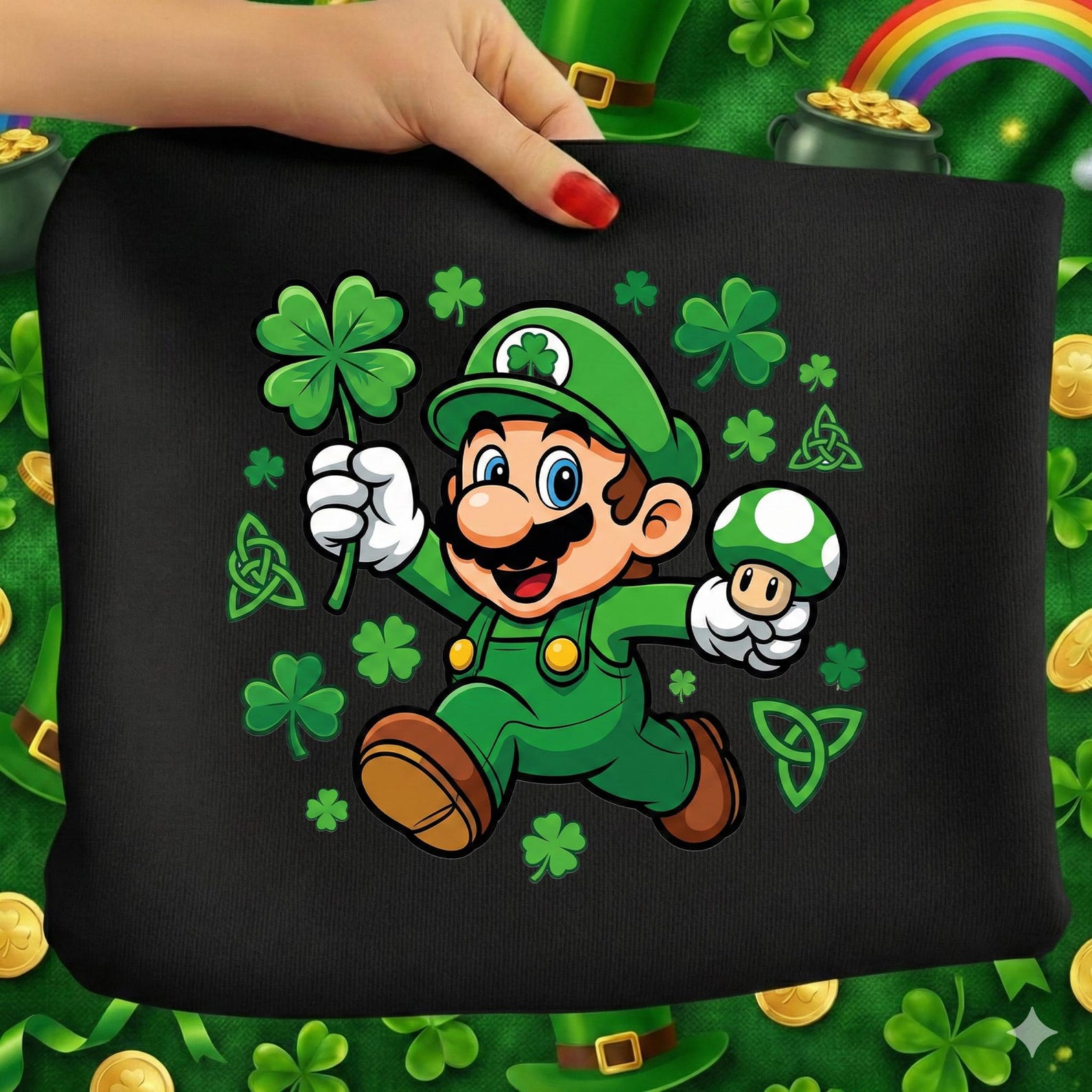 Mario St Patrick's Day Png, Shamrock Movie Character Png, Super Mario ...